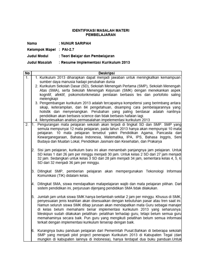 LK ANALISIS MATERI PROBLEM BASED LEARNING(1) | PDF