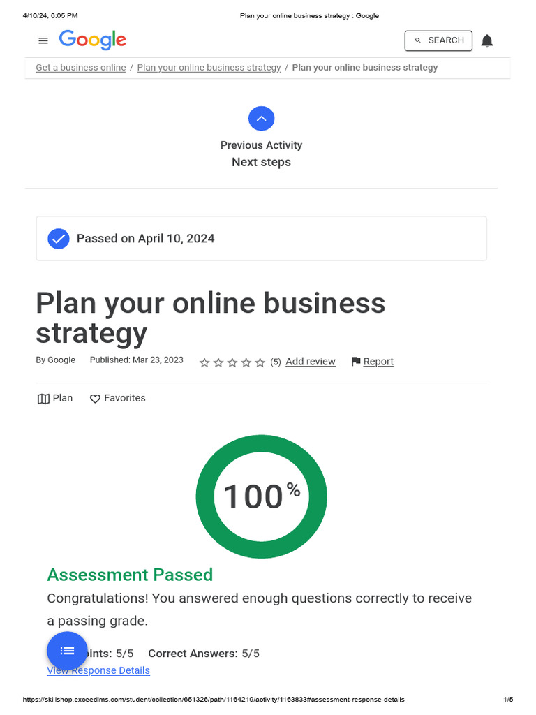 Plan Your Online Business Strategy - Google Test | PDF | Strategic ...