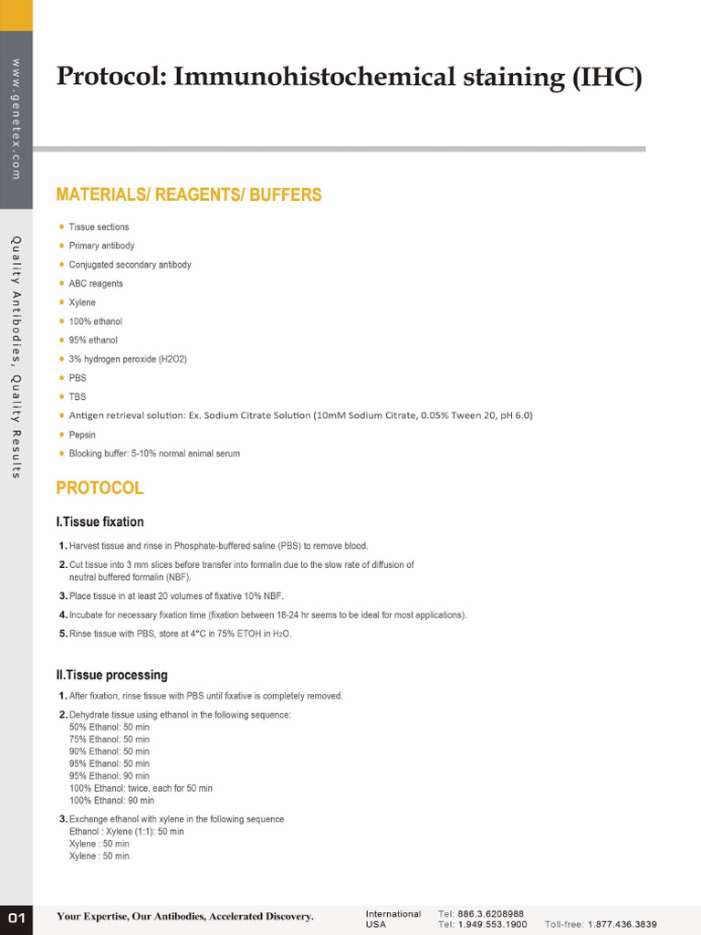Genetex IHC (Paraffin) | PDF | Biology | Biotechnology
