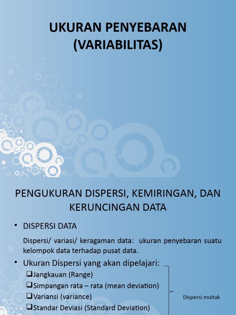 Ukuran - Penyebaran - (Variabilitas) | PDF