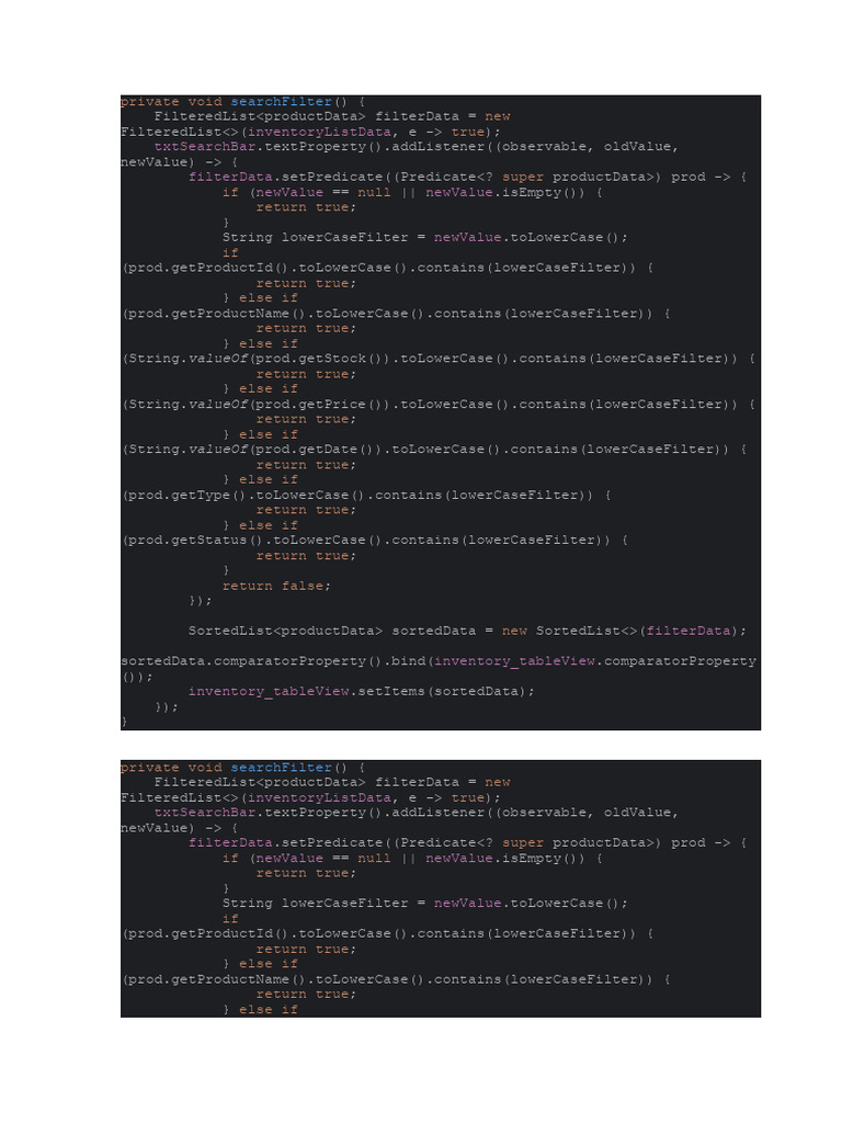 private void searchFilter | PDF