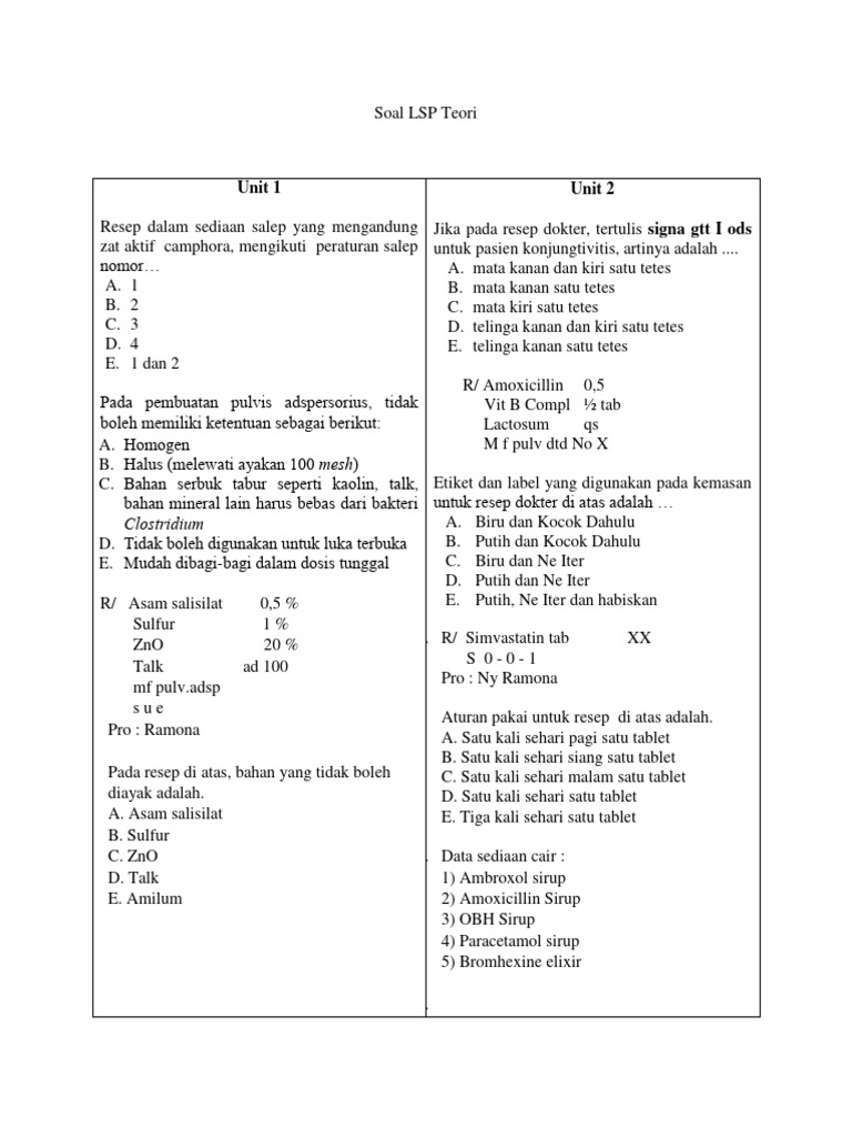 Soal LSP Teori 2 | PDF