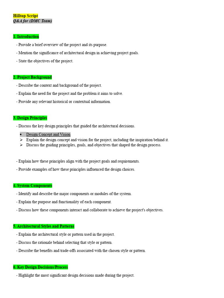 Hilltop Script - Draft 01 | PDF | Design | Project Management