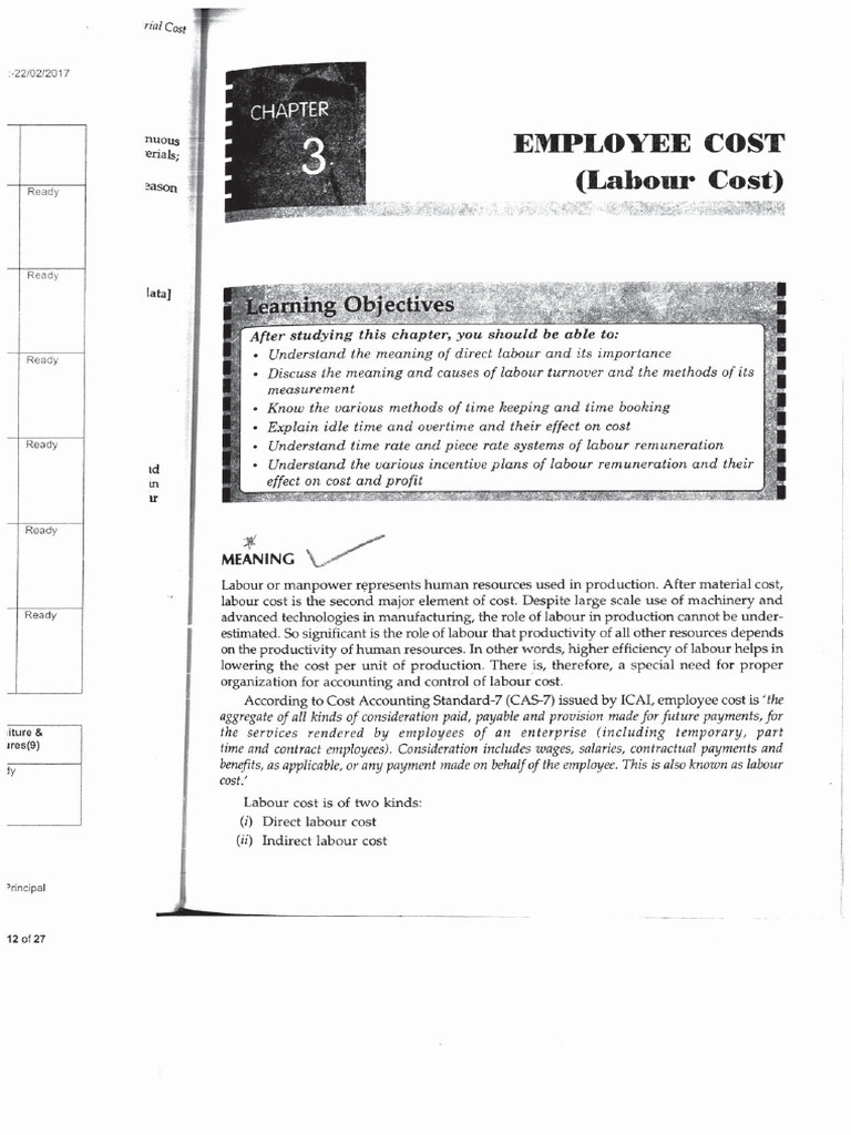 Cma-3 Labour Cost | PDF