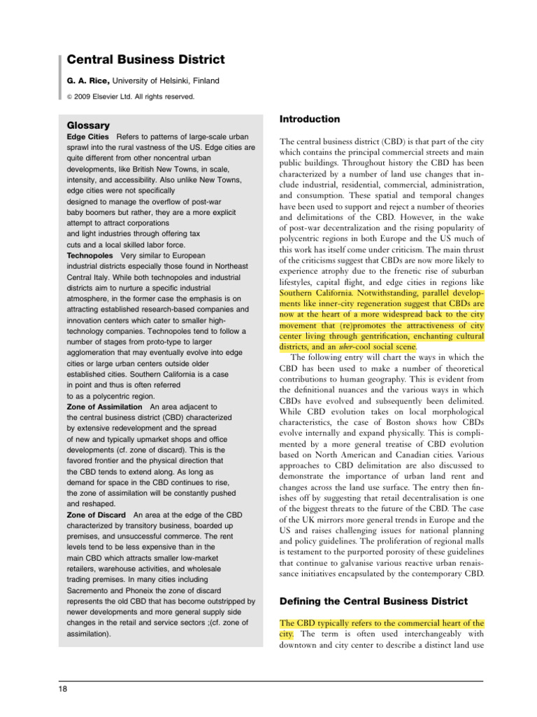 Central Business District | PDF | Shopping Mall | Retail