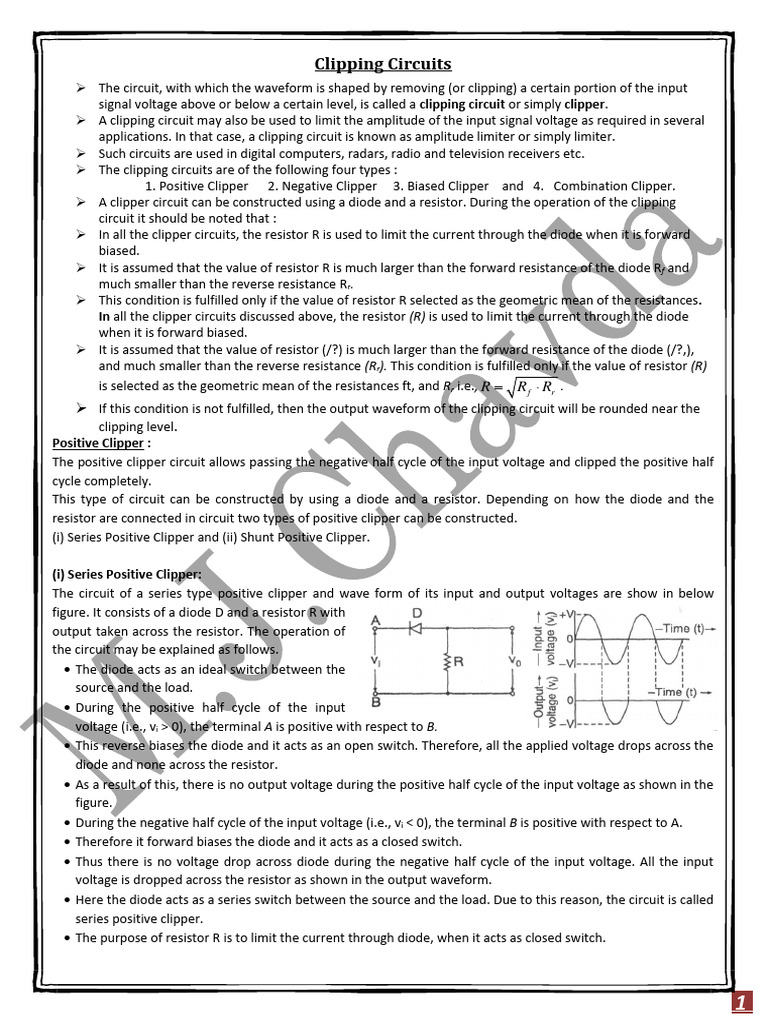 Clipper and Clamper | PDF | Rectifier | Electrical Equipment