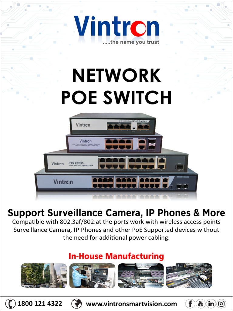 250m Distance PoE Switches Overview | PDF | Network Switch | Duplex ...