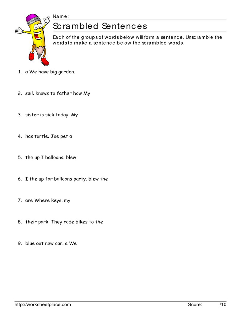 Scrambled-Sentences-9 | PDF