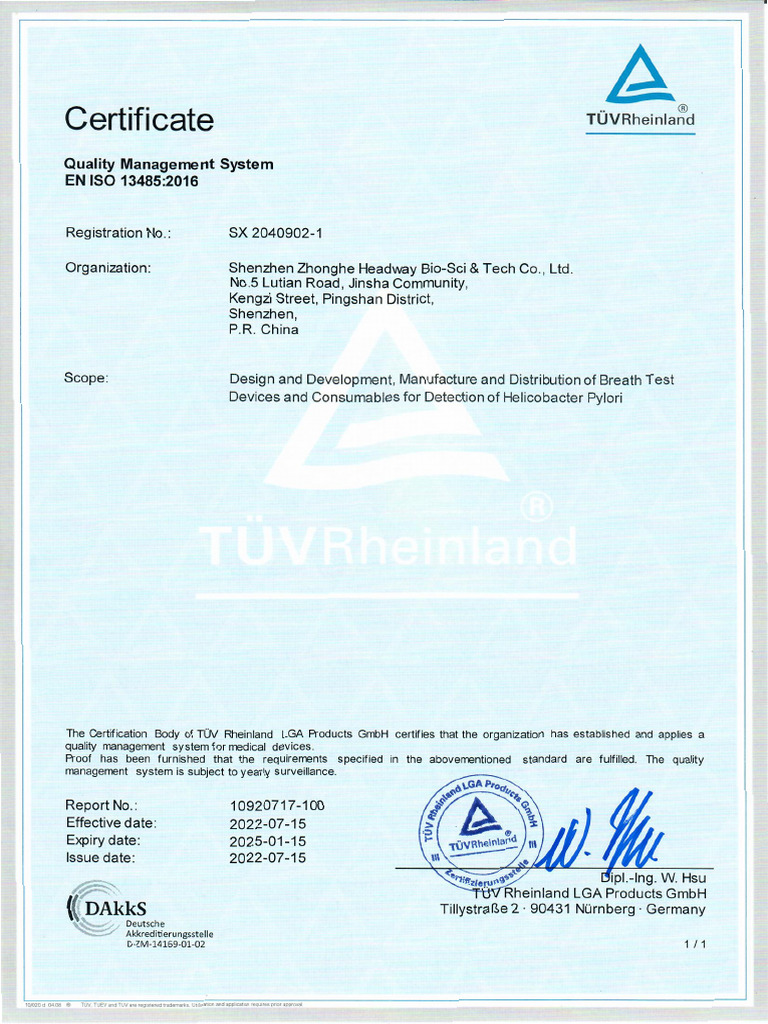 4.1 ISO 13485-TUV-Instrument | PDF