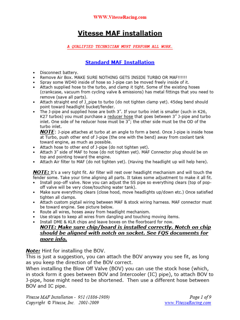 MAF Install | PDF | Electrical Connector | Pipe (Fluid Conveyance)