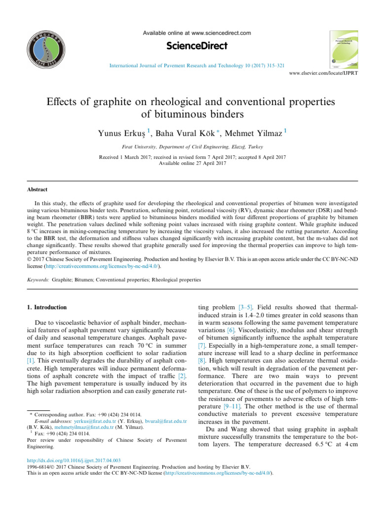 Effects of Graphite On Rheological and Conventional Properties of ...