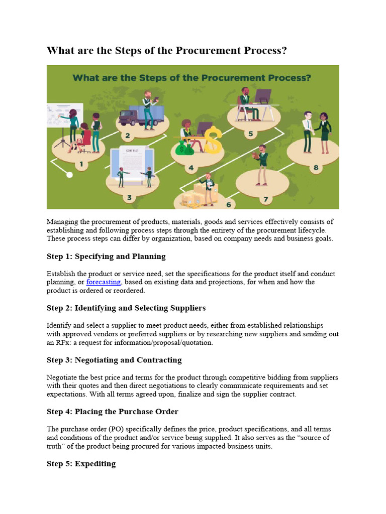 What are the Steps of the Procurement Process | PDF | Procurement | Supply Chain