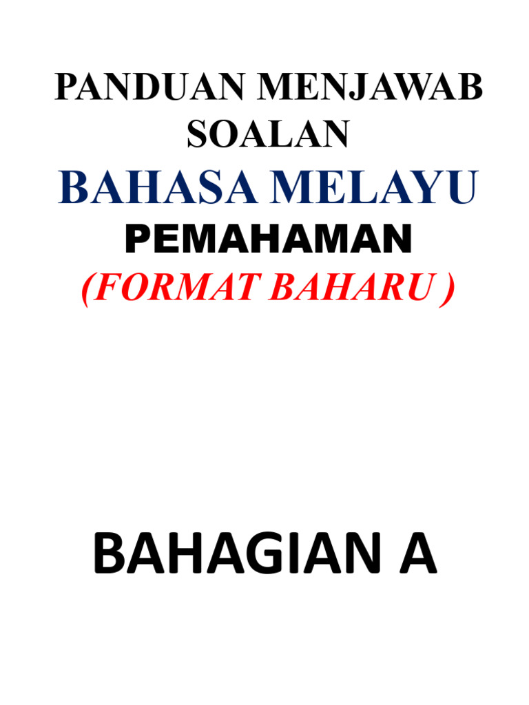 Panduan Soalan Pemahaman Tahun 4 | PDF