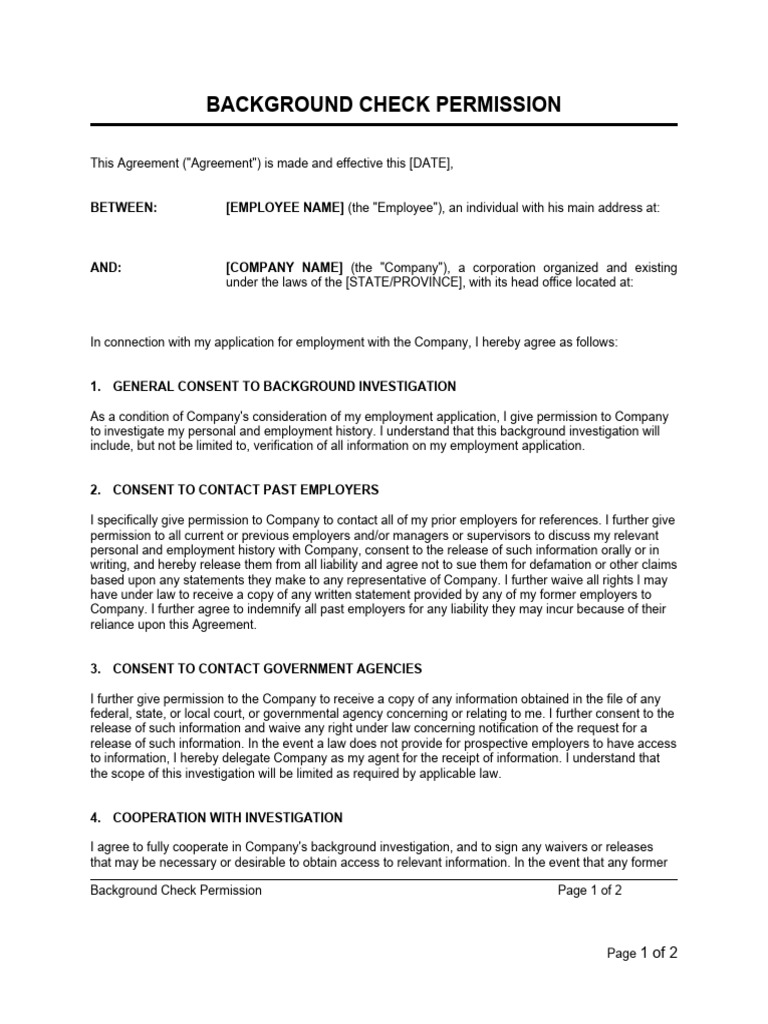 Background Check Permission | PDF | Background Check | Government Background Check Permission | PDF | Background Check | Government