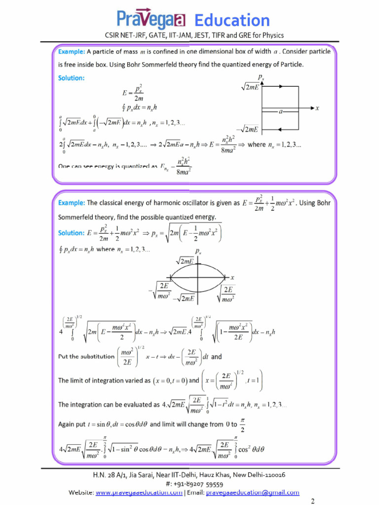 Bohr-Sommerfeld-Quantization Harmonic Oscillator | PDF