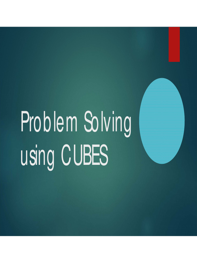 CUBES Problem Solving Poster | PDF