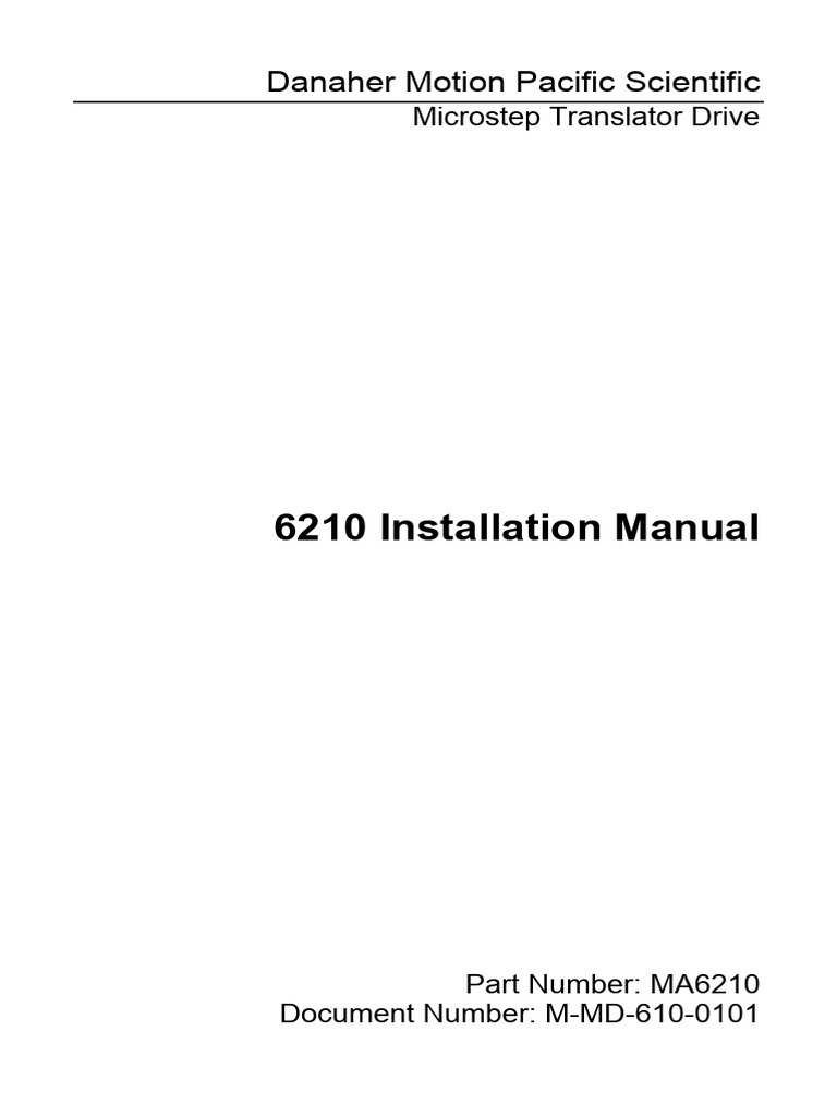 6210 Installation-Manual en-US RevA | PDF | Electric Motor | Power Supply