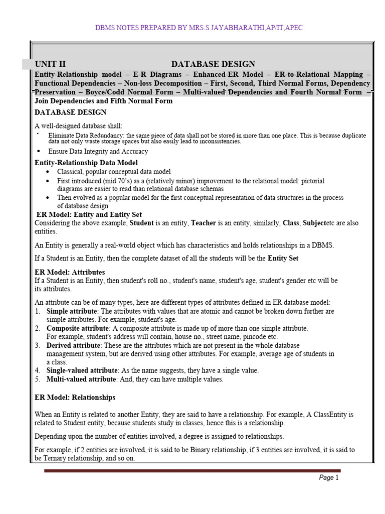 CS8492_DBMS_UNIT 2 | PDF | Relational Model | Software Design CS8492_DBMS_UNIT 2 | PDF | Relational Model | Software Design