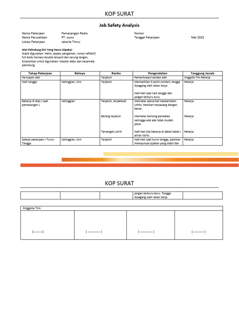 Job Safety Analysis | PDF