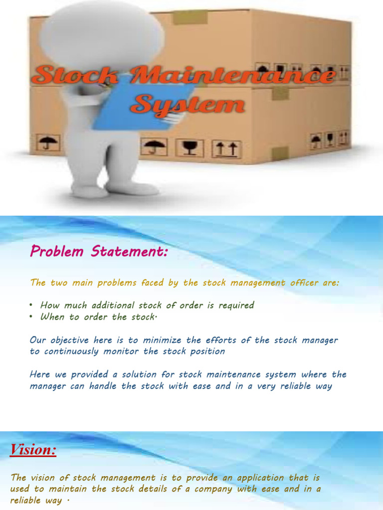 Stock Maintanence | PDF | Inventory | Stocks