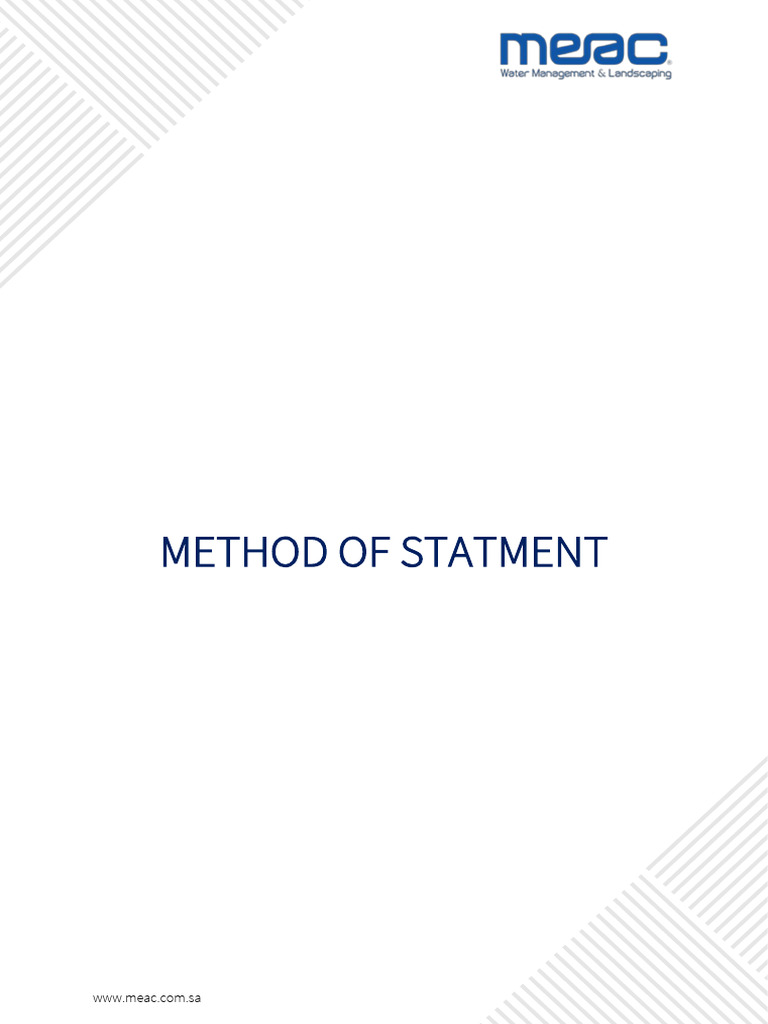 Irrigation System Method of Statement | PDF | Pipe (Fluid Conveyance ...