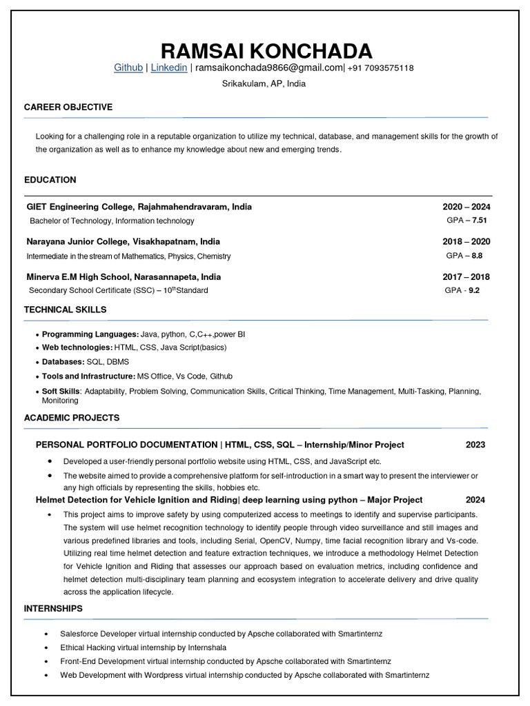 Ramsai Resume 2024 | PDF | Databases | Web Development