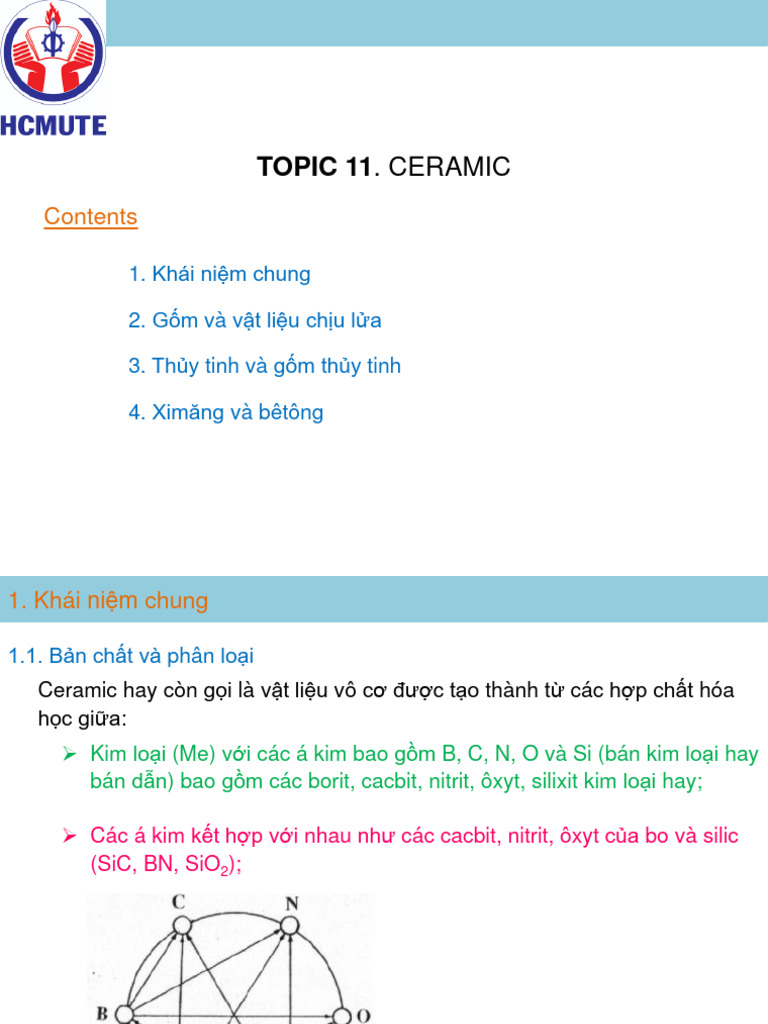 CHƯƠNG 11 - VẬT LIỆU CERAMIC | PDF