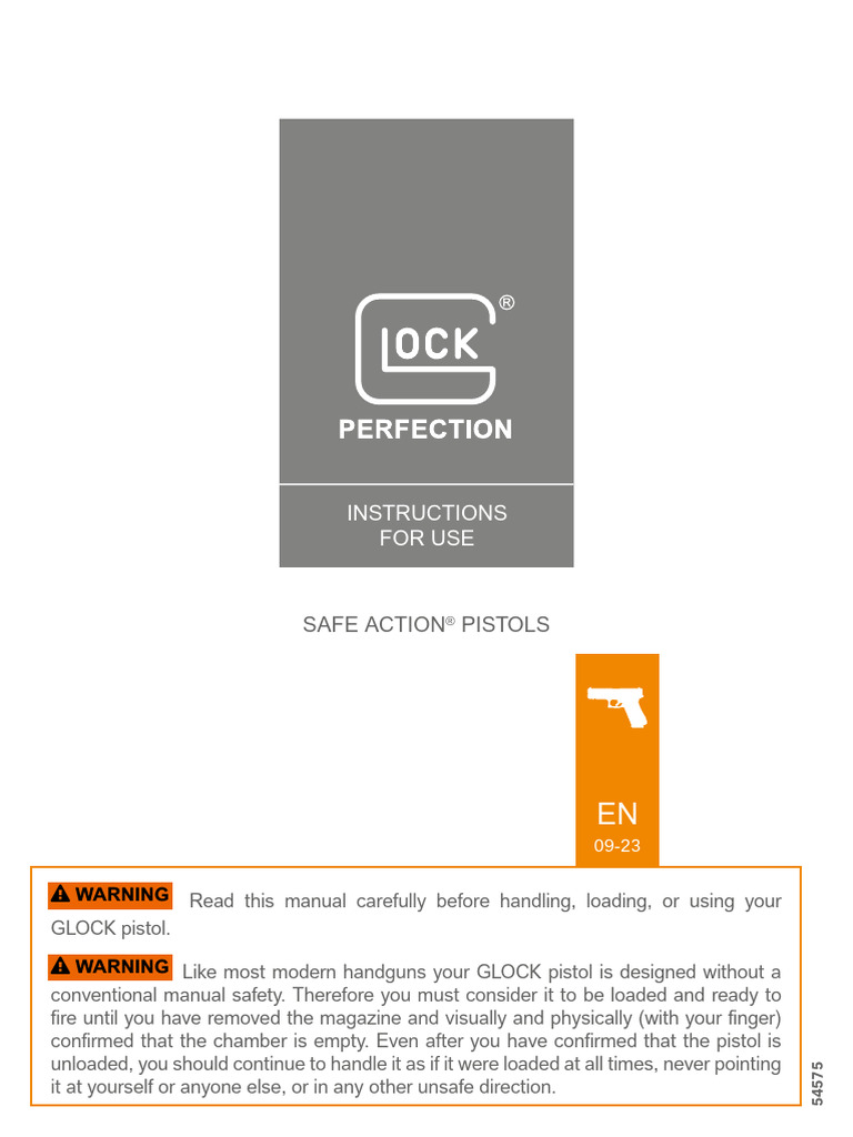 GLOCK Owners Manual G17 48 040424 | PDF | Trigger (Firearms) | Cartridge (Firearms)