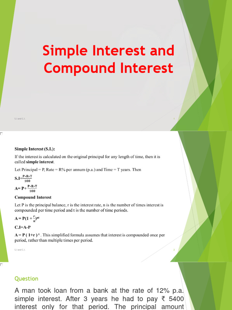 Simple Interest & Compound Interest | PDF | Interest | Compound Interest