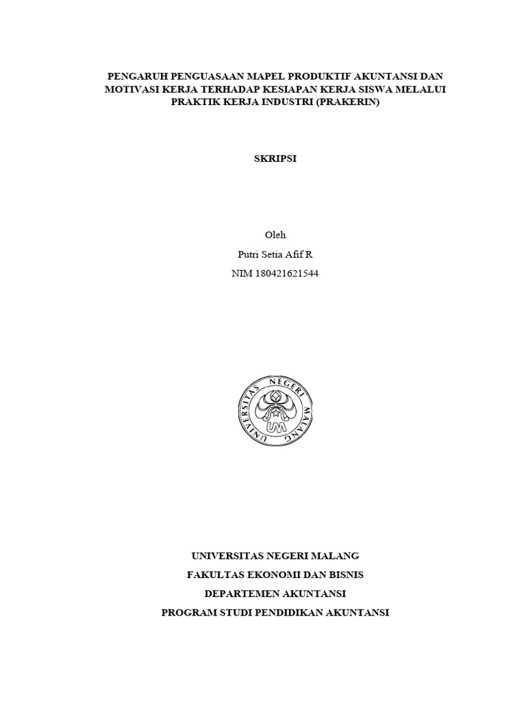 Revisi Skripsi - Paska Sidang - Putri Setia Afif R | PDF