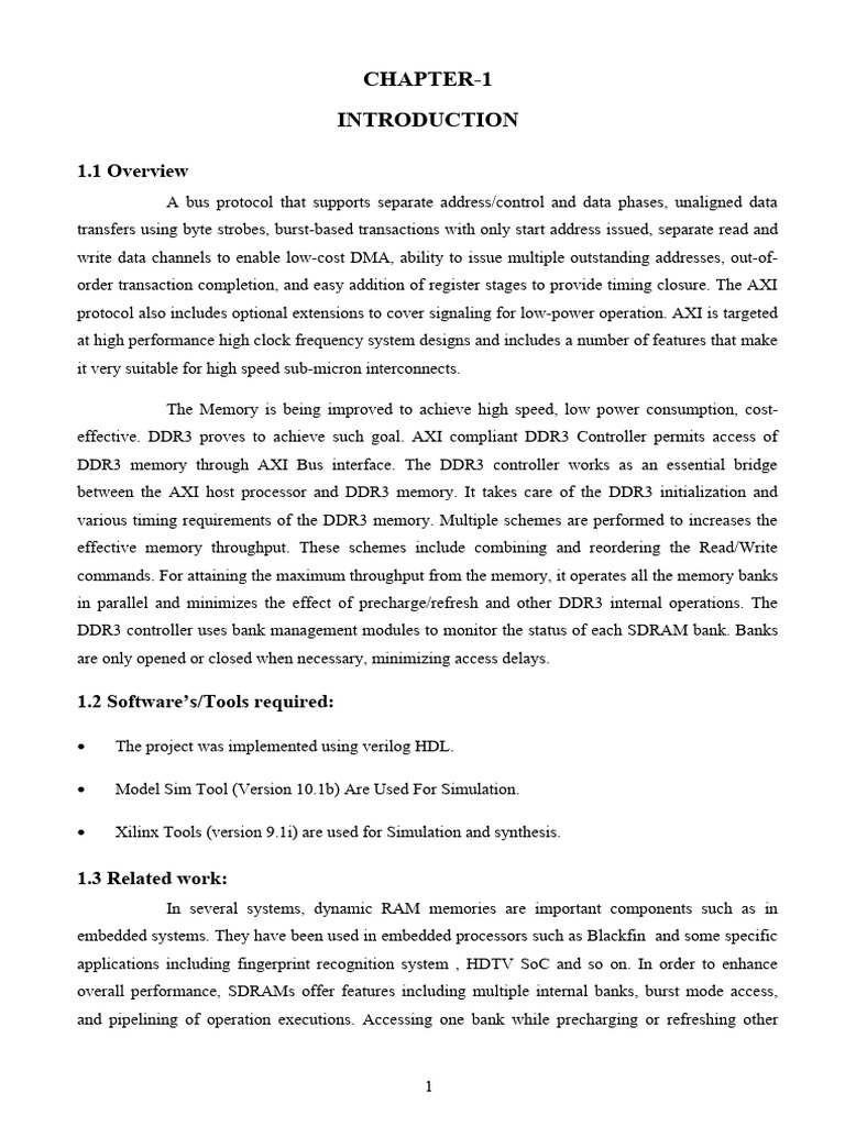 Axi Protocolusing DDR3 Ram Controller | PDF | System On A Chip | Random Access Memory