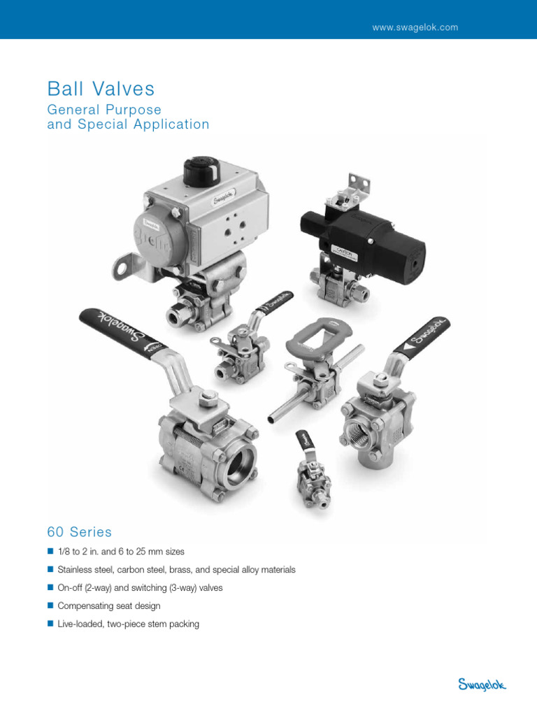 Swagelok Ball Valve | PDF | Valve | Pipe (Fluid Conveyance)