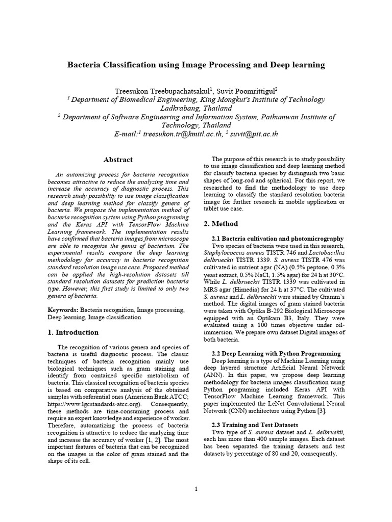 Bacteria Classification Using Image Processing and Deep Learning | PDF ... Bacteria Classification Using Image Processing and Deep Learning | PDF ...