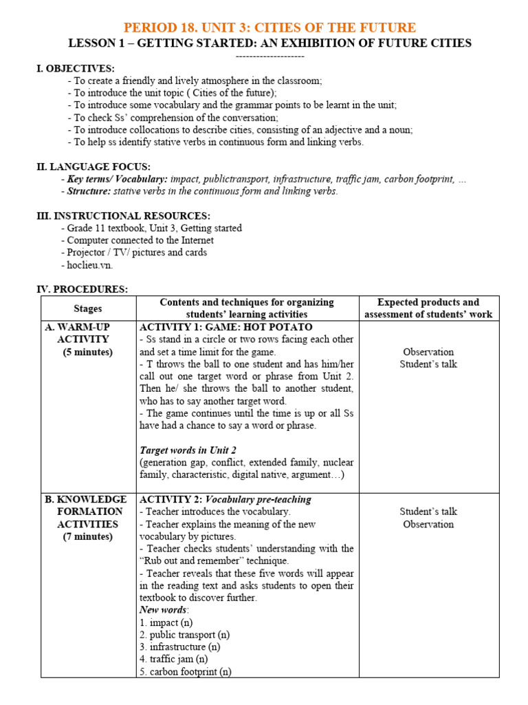 Unit 3 - Cities of The Future | PDF | Vocabulary | Verb