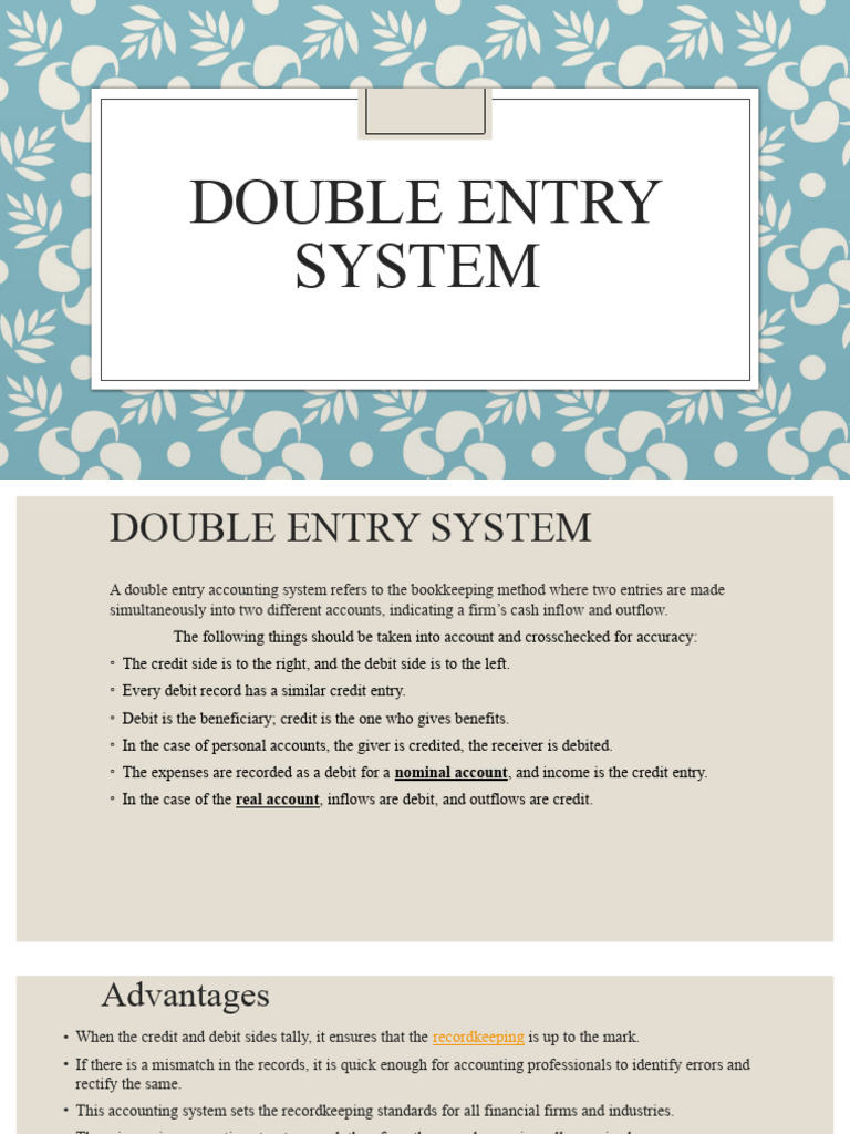 Double Entry Example | PDF | Finance & Money Management
