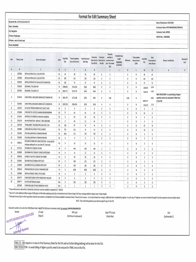 BGLR0407 Edit Sheet | PDF