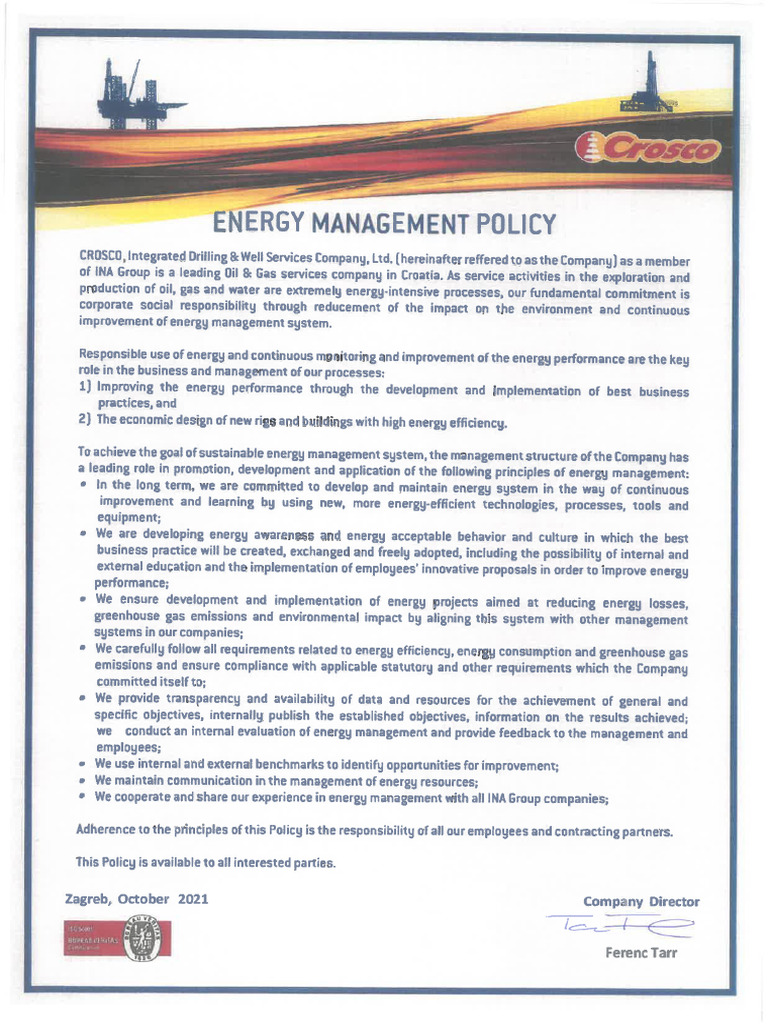 2 Energy Management Policy - 21 | PDF