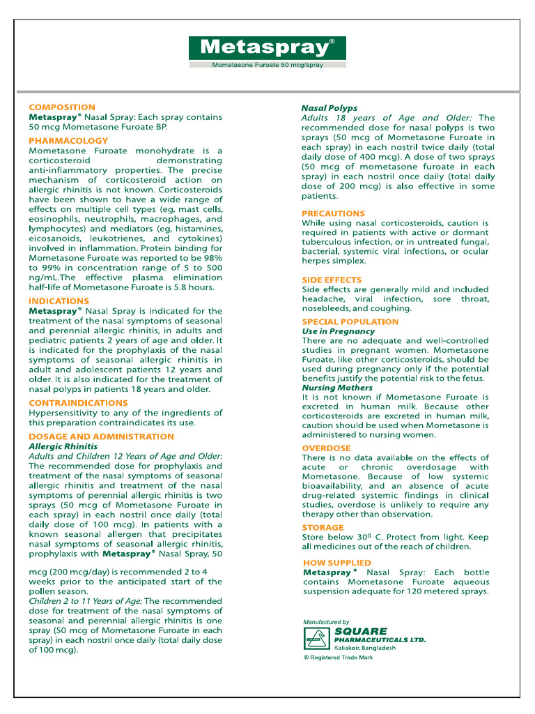 Pdoc Metaspray DS | PDF