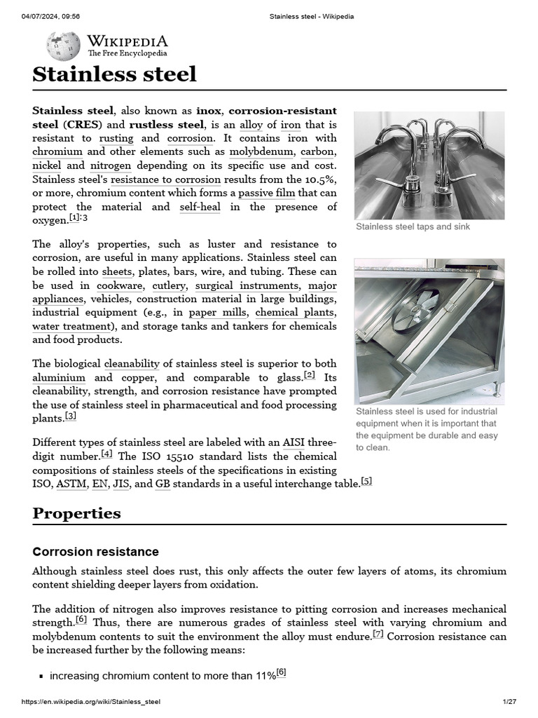 Stainless Steel | PDF | Stainless Steel | Corrosion