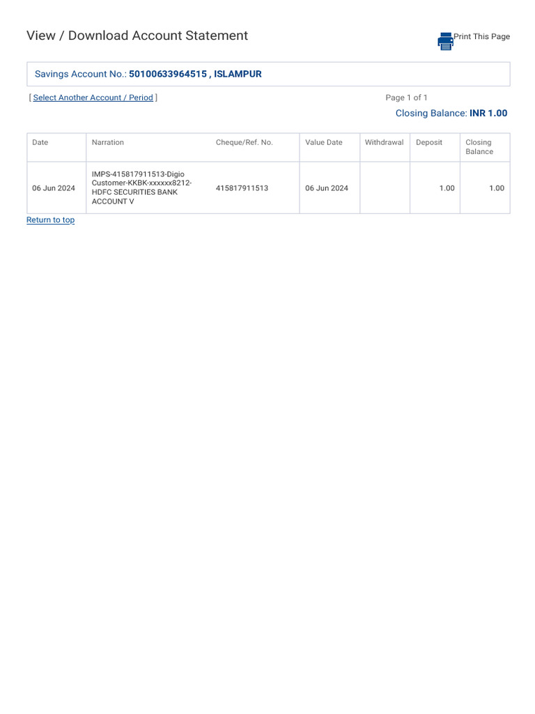 Welcome To HDFC Bank NetBanking | PDF