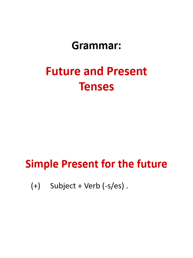 Simple Present Tense for Future Use | PDF | Subject (Grammar ...