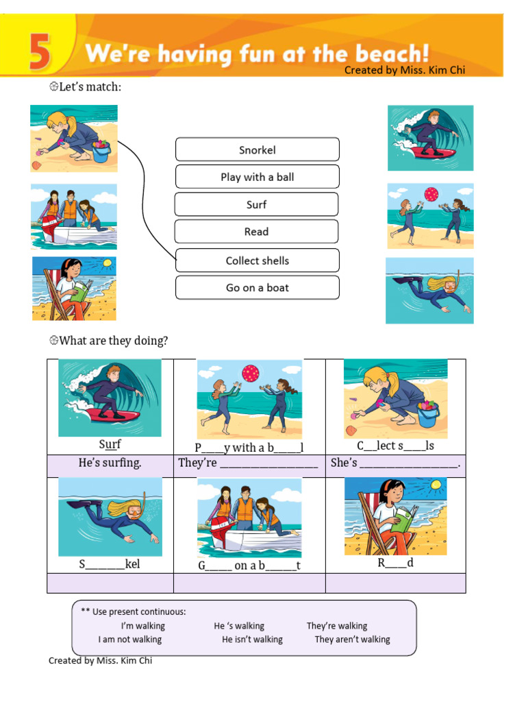 Fun Activities at the Beach | PDF | Language Arts & Discipline