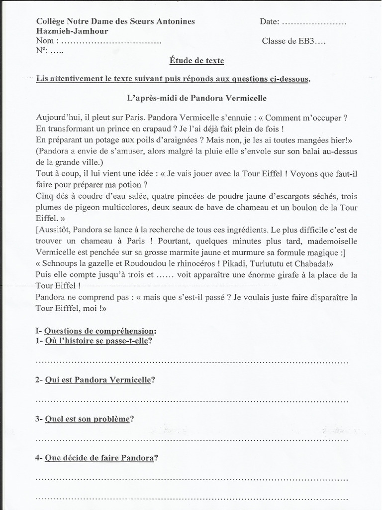 EB3 Etude de Texte | PDF
