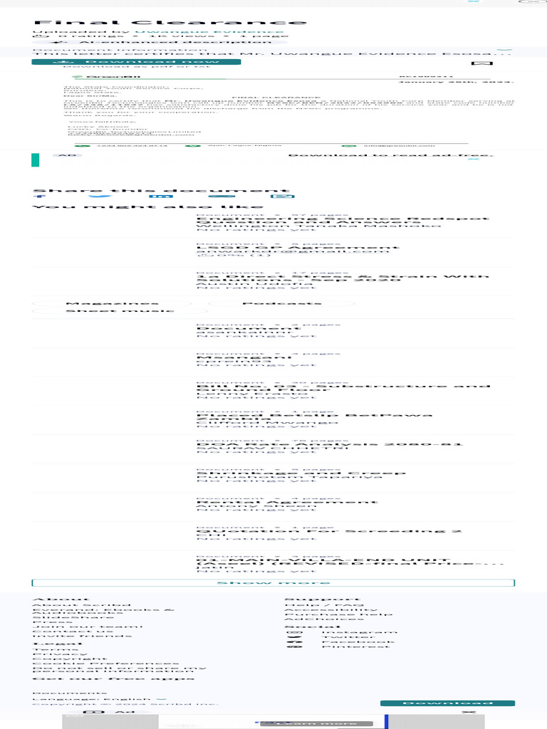 Final Clearance PDF | PDF | Scribd | World Wide Web