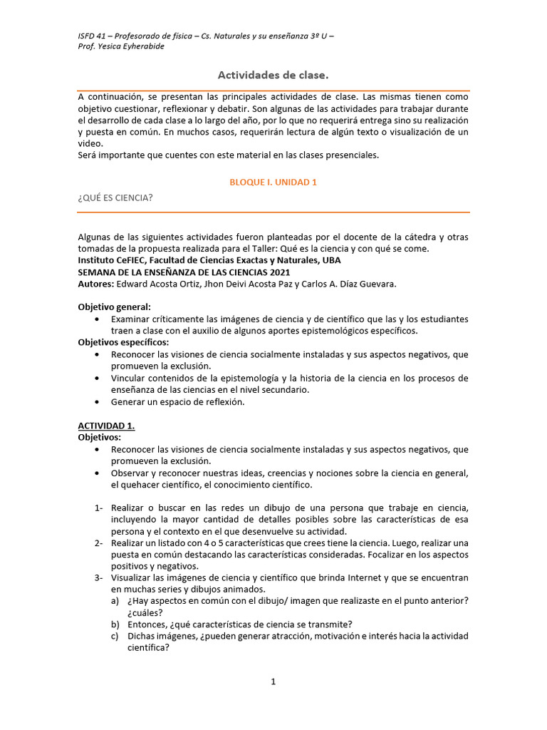 Actividades de Clase MATERIAL | PDF