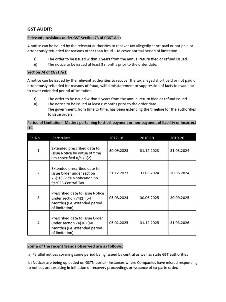 GST Audit | PDF | Public Law | Justice