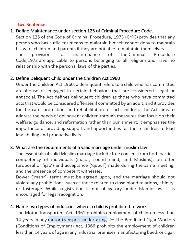 Women and Child Laws | PDF | Legal Guardian | Marriage