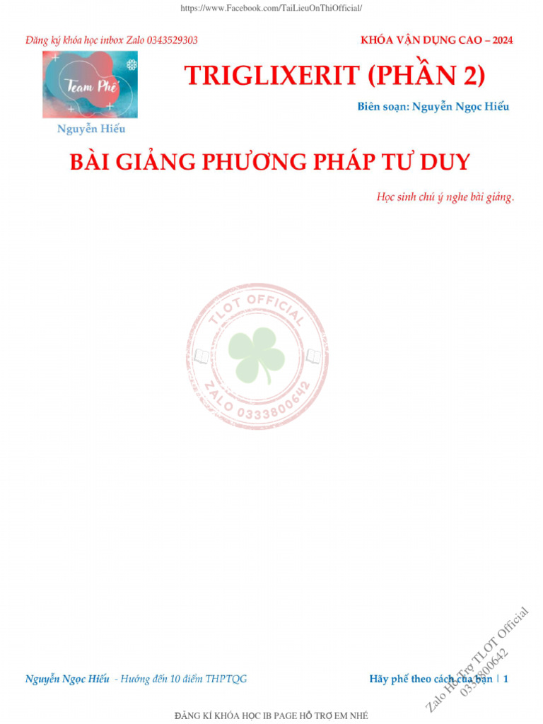 Triglixerit Phan 2 | PDF
