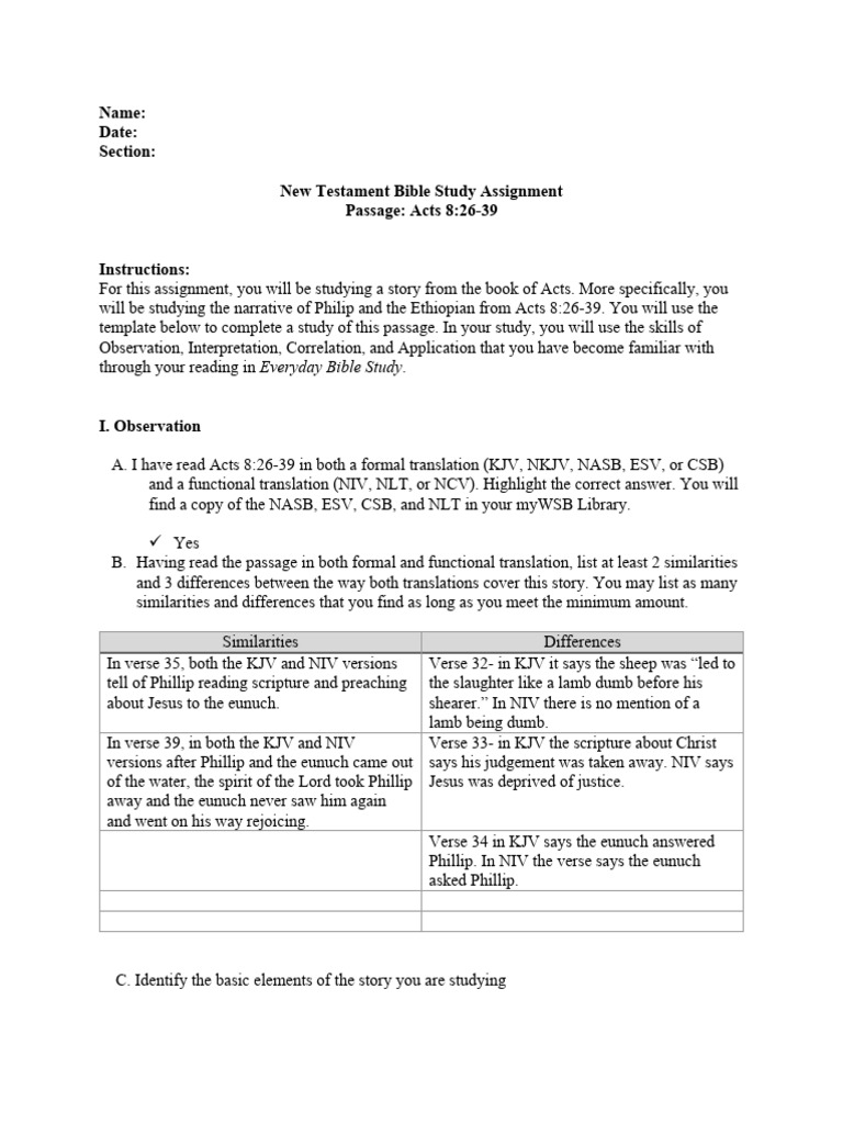 BIBL 104 New Testament Bible Study Assignment | PDF | Bible | Jesus