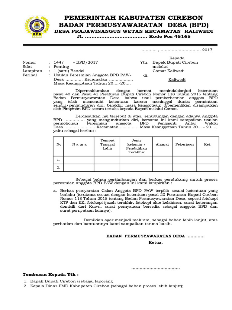 Surat BPD | PDF